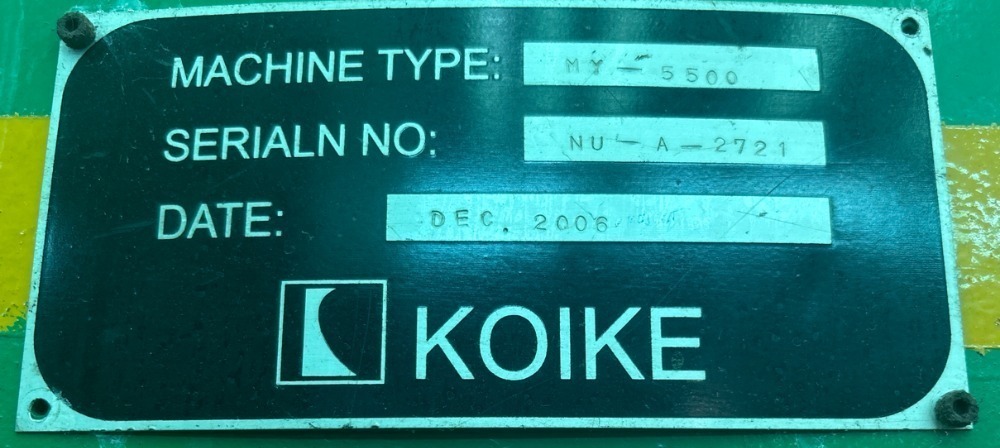CNC PLASMA CUTTING MACHINE KOIKE SANSO KOGYO CO.,Ltd MYNUC 5500 D ...
